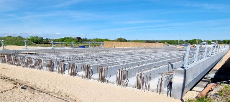 Bro af OT-bjælker på E45 ved Randers